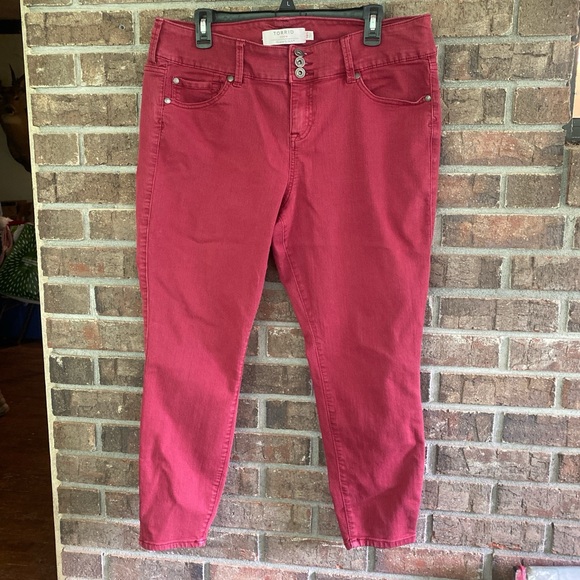 torrid | Jeans | Torrid Red Ankle Cropped Jeans With Slim Fit | Poshmark
